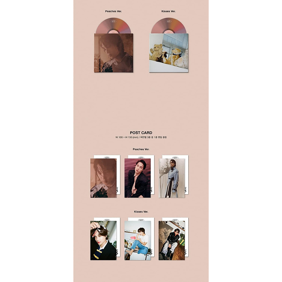 EXO Kai Peaches 2nd Mini Album Contents+Poster+Message Photo Card Set+Tracking Kpop Sealed (PHOTOBOOK B)