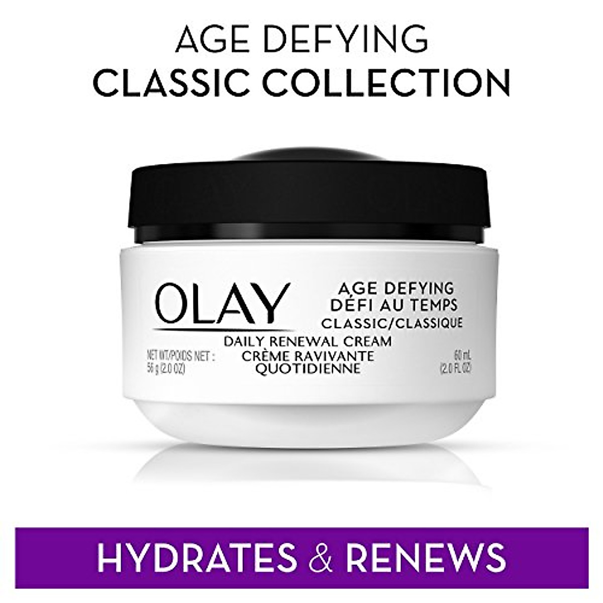 Olay Age Defying Classic Daily Renewal Cream, Face Moisturizer, 2 Oz (Pack of 3)