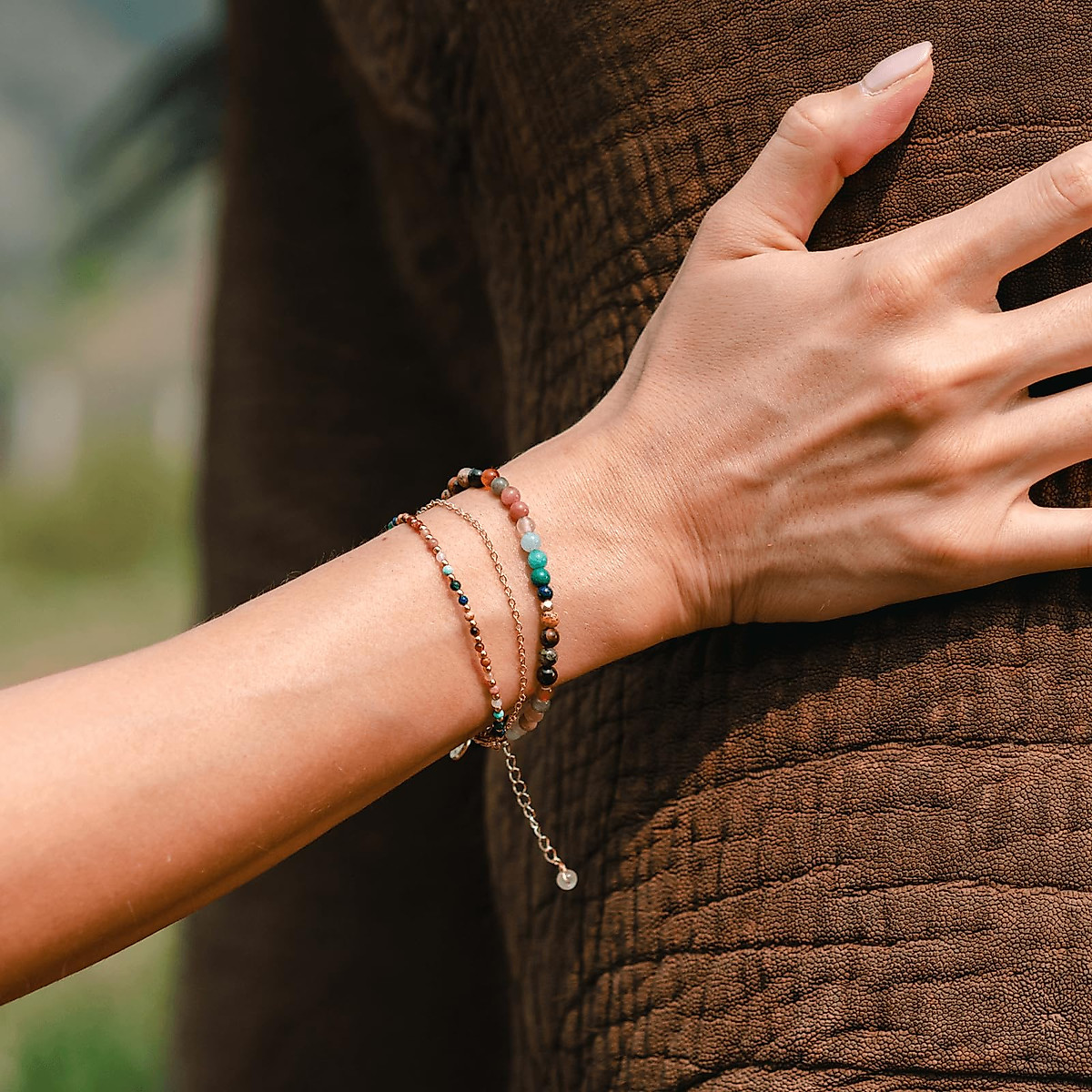 Lotus and Luna 4MM Energy Chakra Healing Bracelet with Real Stones Jade, Pearl, Rose Quartz, Amethyst, Moonstone (Master Healer)