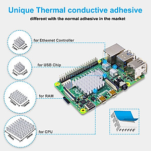 Smraza Raspberry Pi 4 Case, Acrylic Case for Raspberry Pi 4B, with Fan 35mm, 4PCS Heatsinks for Pi 4 Model B RPI 8GB/4GB/2GB Black and Clear (Upgrade, Large Fan and Large Heat Sinks)