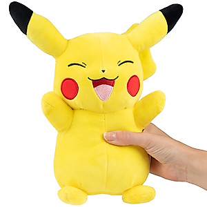 Pokémon 12" Large Happy Pikachu Plush - Officially Licensed - Generation One Figure - Authentic Soft Stuffed Animal Toy - Valentine's Day & Easter Basket Stuffer Gift for Kids, Boys, Girls - 2+