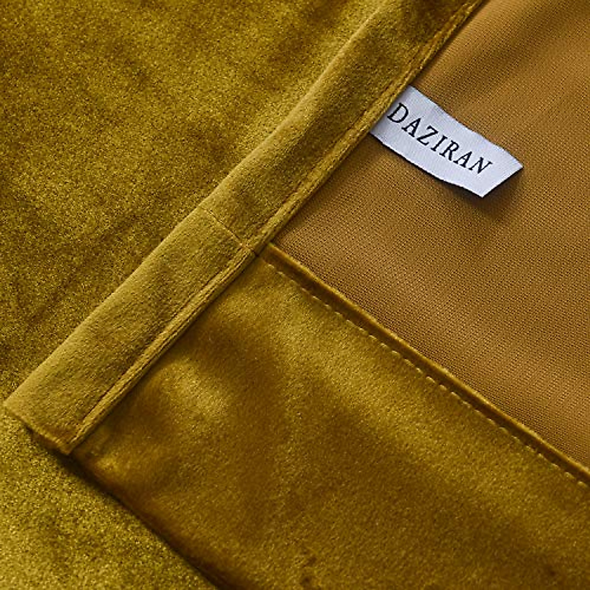 Cherry Home Super Soft Luxury Velvet Set of 2 Warm Yellow Blackout Velvet Energy Efficient Grommet Curtain Panel Drapes Ginger 52Wx63L(2 Panels) with Matching Tiebacks