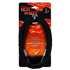 On-Stage Hot Wires 1/4" Guitar Instrument Cable, 3 Feet