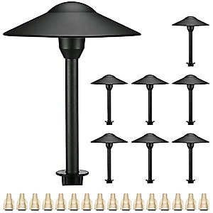 Lumina Lighting® 3W Landscape Path Lights - Low Voltage Cast-Aluminum Outdoor Pathway Light and Area Light 3000K - 12V Waterproof - G4 LED 3W Lighting for Yard Garden Pathway (Black, (8-Pack))