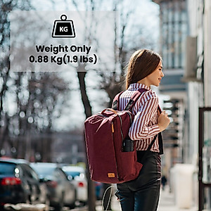 Nordace Siena Smart Backpack with USB Charging - 15.6 Inch Laptop Backpack, 19L Daily Backpack for Travel, Everyday, or Work (Red)