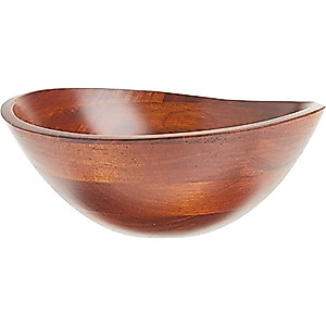 Lipper International Cherry Finished Wavy Rim Beechwood Serving Bowl for Fruits or Salads, Matte, Small, 7.5" x 7.25" x 3", Single Bowl, 30.43Fl oz