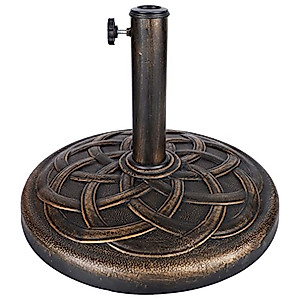 Blissun 26.5 lbs Patio Umbrella Base, Market Umbrella Base Stand for Patio, Garden, Lawn, Bronze, B-012A