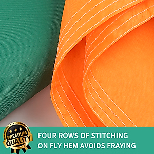 XIFAN Premium Nylon Ireland Irish Flag 3x5 Outdoor, Double Sided Heavy Duty 210D Nylon Irish National Country Flags, Strongest Longest Lasting with Sewn Stripes/4 Stitch Hemming/Brass Grommets