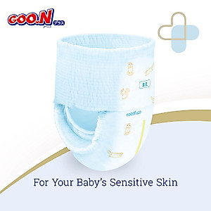 GOO.N Plus+ Pants L Size (up to 31 lb) Unisex 132 Count [3-Pack] Japanese Pull-up Skin Comfortable Design, Made in Japan