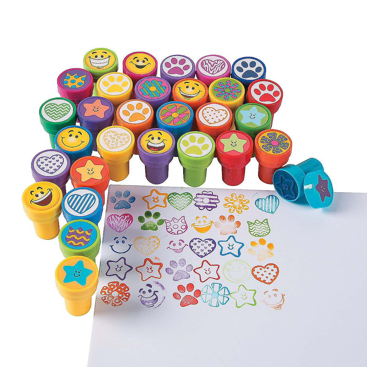 Fun Express - Super Mega Stamper Assortment - (210 stampers)- Stationery - Arts & Crafts- Self Inking - School Supplies -Favors