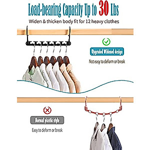 10 Magic Hangers with 50pack Velvet Hangers - Your Wardrobe's Best Friends, Black Felt Hangers Non Slip with Rose Gold Hook, Premium Felt Hangers for Adult, Heavy Duty