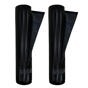 EDYCARX 11" x 19.5' Vacuum Seal Bags Black and Clear, Vacuum Sealer Bags for Food Storage, Heavy Duty Commercial Grade 5 Mil Vacuum Bags, 2 Rolls