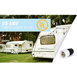 S7 50 Amp Twist Lock Plug,50 Amp Generator Plug Male,125/250 VAC Generator Power Cord Connector