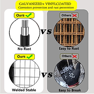 PVC Coated Welded Wire Fence 24 Inch x 50 Ft Black, 2" X 3" 16GA Coated Hardware Cloth, Chicken Wire Fencing, Metal Garden Plant Fencing, Welded Wire Mesh Roll for Yard Vegetable Plant Protection