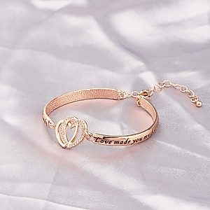 WUSUANED New Dauhter In Law Bracelet Marriage Made You Family Love Made You My Daughter Wedding Bracelet Daughter In Law Gift (New daughter in law bracelet rose gold)