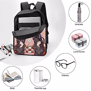 Yofuieh 17 Inch Anime Theme Backpack Travel Outdoor Large Capacity Laptop Bag