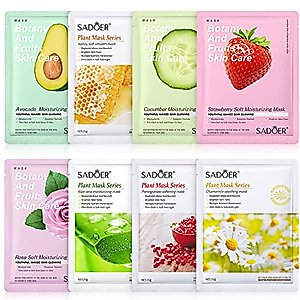 KOWLOON 24 Combo Pack Face Facial Mask, Hydrate, Nourishing, Cleansing, Radiance Boost, Soothe, For Women Men All Skin Types