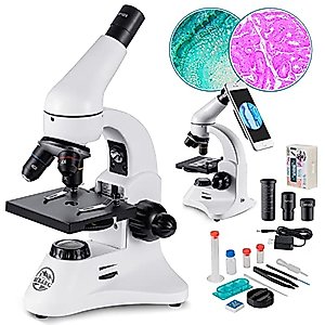 BEBANG 40X-2000X Microscope for Adults, Professional Biological Optical Microscopes with Prepared Slides School Home Lab Education Gifts for Kids Students Beginners