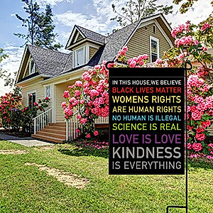 pingpi in This House, We Believe Small Garden Flag Vertical Double Sided 12.5 x 18 Inch Burlap Yard Outdoor Decor