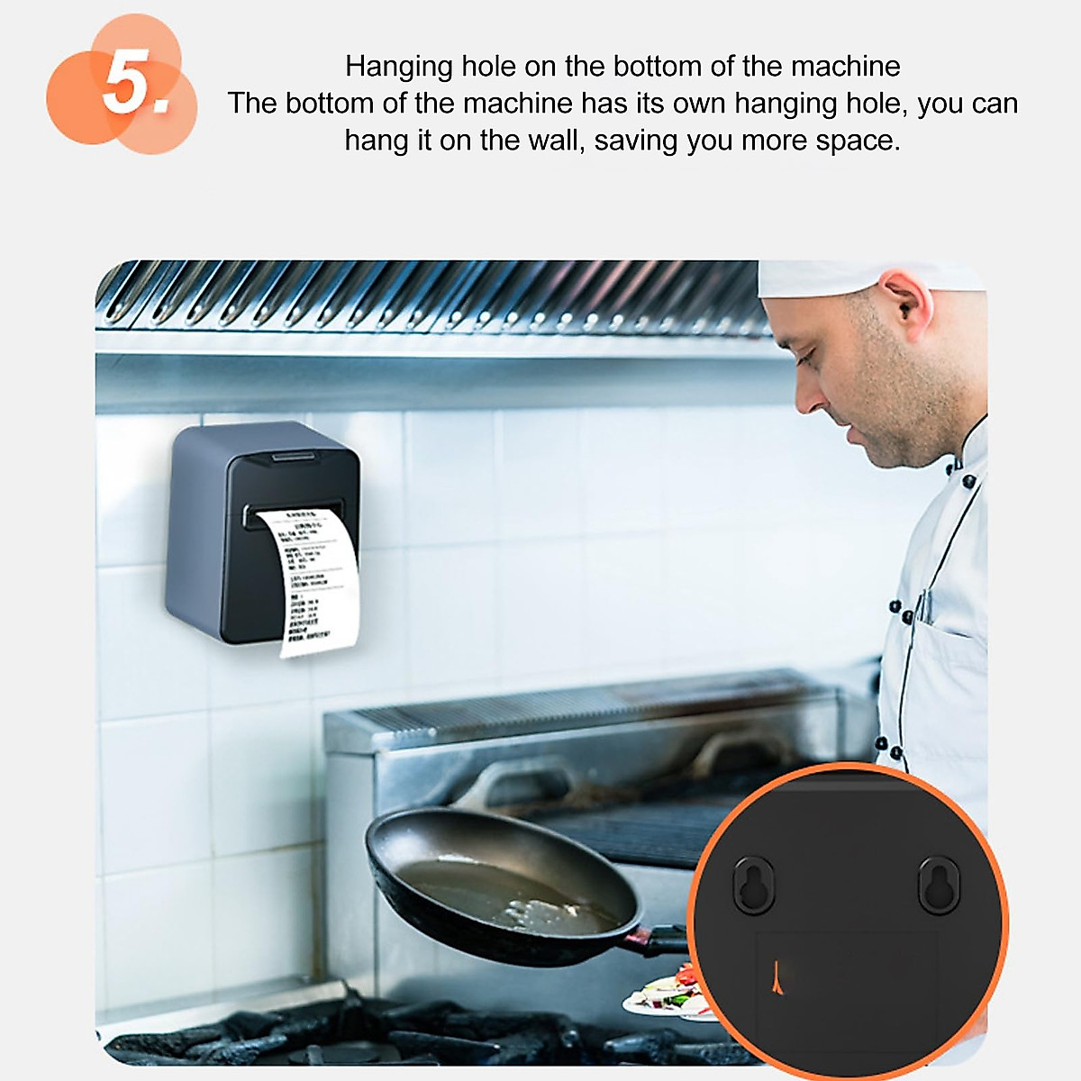 Septpenta Bluetooth Thermal Receipt Printer, 80 mm POS Printer, Supported Drawer Thermal Label Printer with Auto Cutting for Logistic Milk Tea Shop POS System