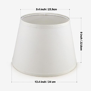 Lamp shades Set of 2, Fabric Lamp Shades for Table Lamps and Floor Light, Medium Lamps Shades 9.5" Top x 13" Bottom x 9" High, Lampshades Natural Linen Hand Crafted