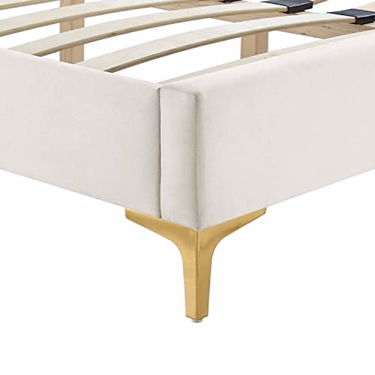 Modway Yasmine Channel Tufted Performance Velvet Full Platform Bed in White
