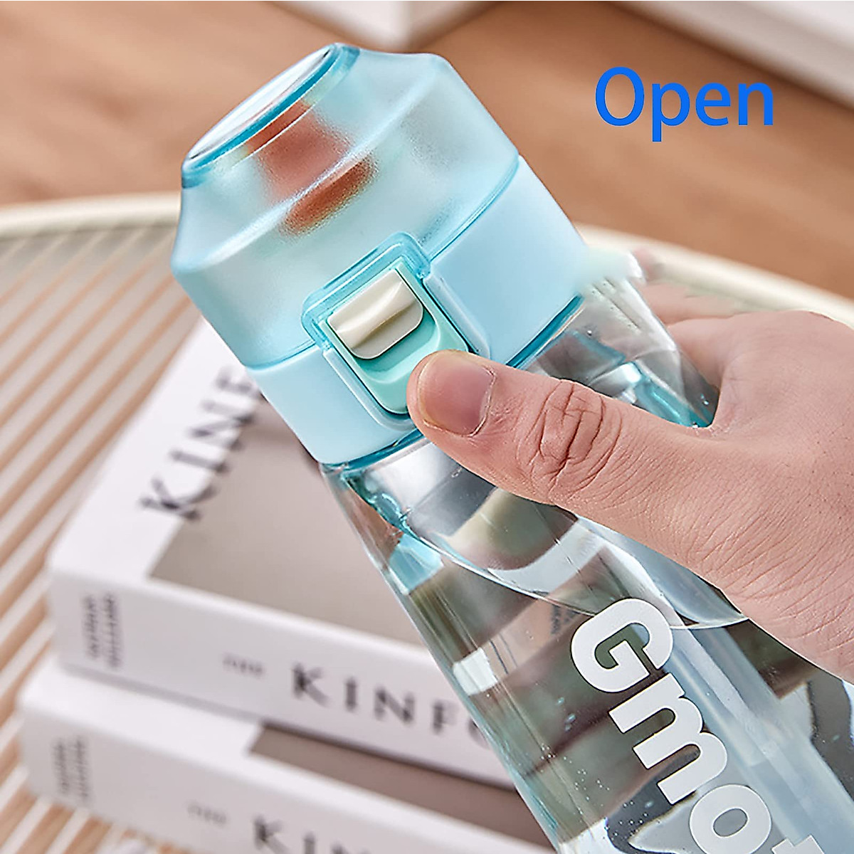 nezababy Water Bottle with Flavor Pods,18.5 Oz/500ml,21.9 Oz/650ml Fruit Fragrance Water Bottle,Scent Water Cup,Sports Water Cup Suitable for Outdoor Sports (A.Blue(21.9Oz)+7Pcs Pods)