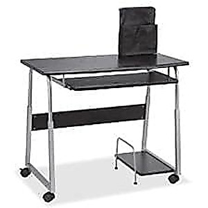 Lorell 84847 Computer Desk, 45-1/2-Inch x20-1/2-Inch x29-Inch,Black/Silver
