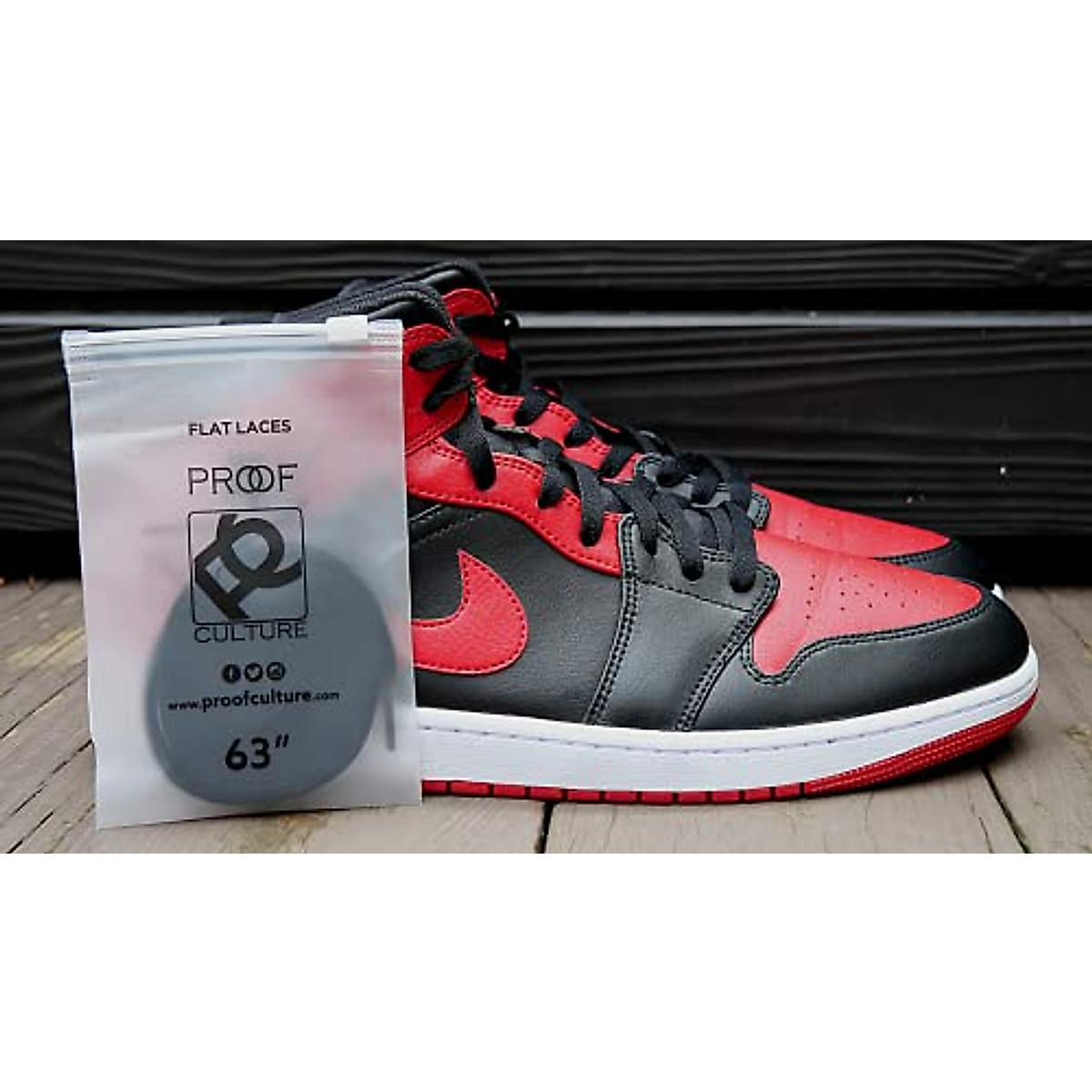 Proof Culture | Compatible with Jordan 1-8 Laces | Premium Flat Black Cotton Shoe Laces Replacement for Jordan Laces and Air Force Laces (Black, 54")