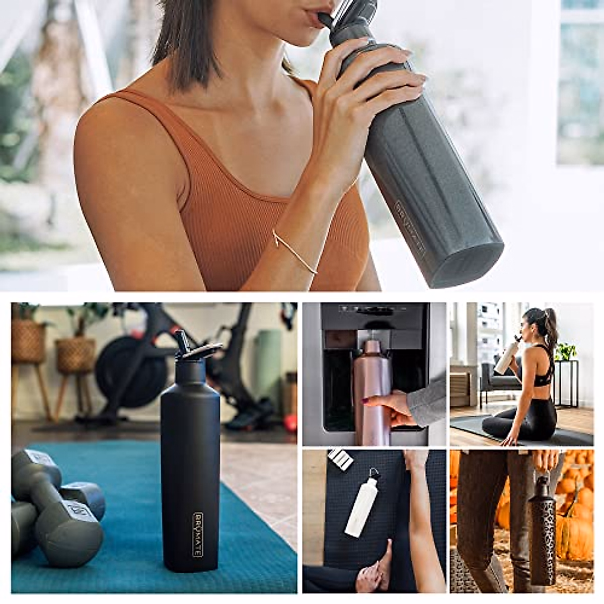BrüMate ReHydration - 100% Leakproof 25oz Insulated Water Bottle with Straw - Stainless Steel Water Canteen (Matte Navy)