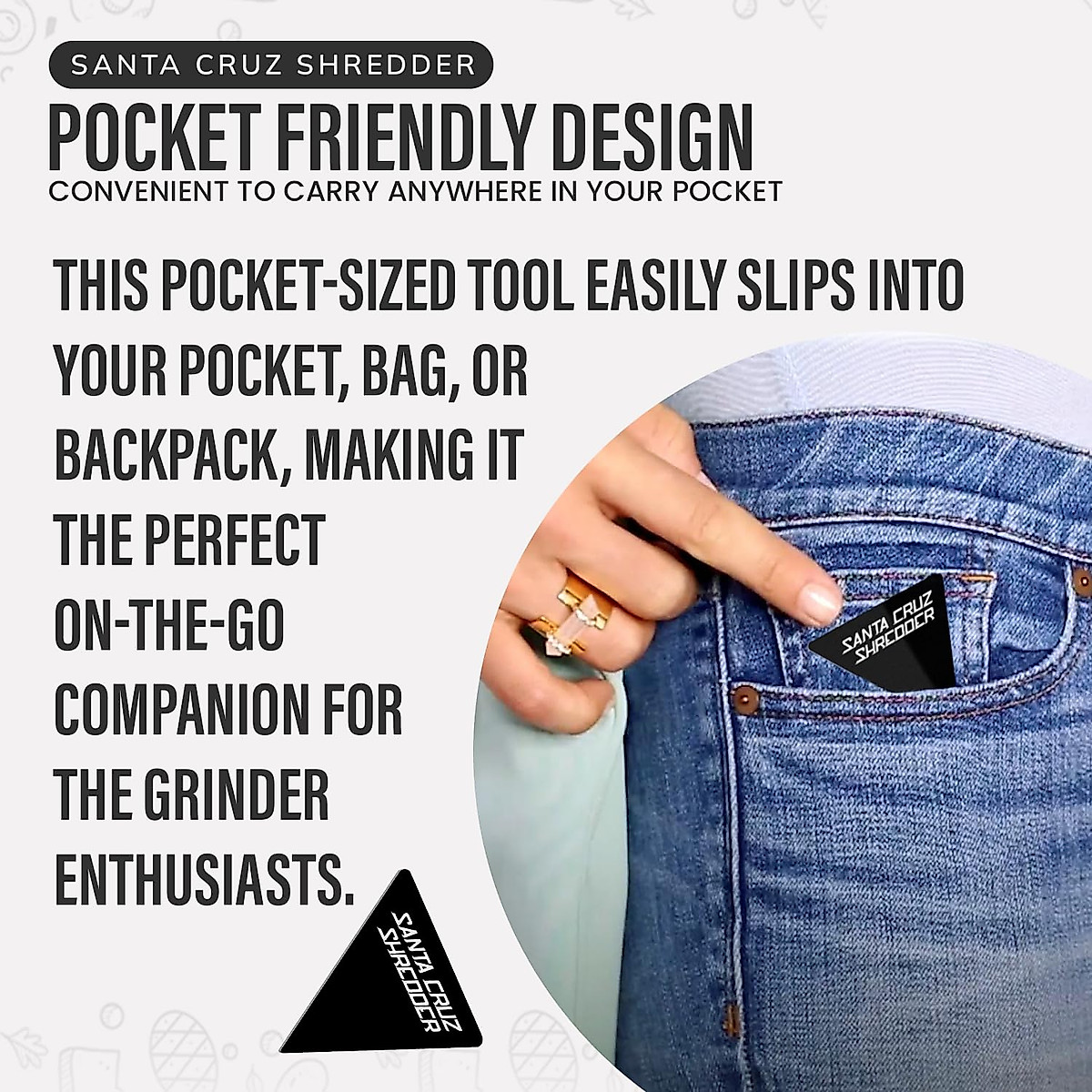 Santa Cruz Shredder Triangle Pick Tool, 1-Piece Scrapper for Hard to reach places (Black)