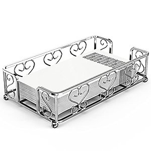 LEVIMETREE Guest Towel Silver Napkin Holder Guest Towel Holder for Bathroom Modern Serviette Holder Tissue Dispenser Perfect for Outdoor Events -Dining Table Napkin Holder, Home Décor Bathroom Trays