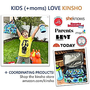 Thermos for Hot Food, Kids Lunch Insulated Stainless Steel Wide Mouth Jar, Boys Soup Container, Toddlers Day Care Pre-School, Leakproof Easy Grip Thermal Vacuum Seal 10 oz 300 ML (Blue Mini Monster)