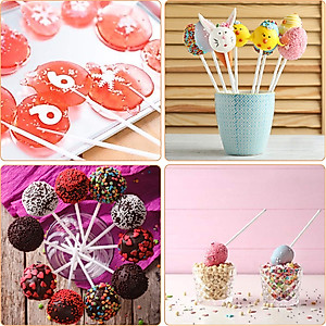 300Pcs 6 Inches Cake Pops Making Tools 100Pcs Cake Pop Sticks 100Pcs Cake Pop Bags and 100Pcs Twist Ties (Thin stick)