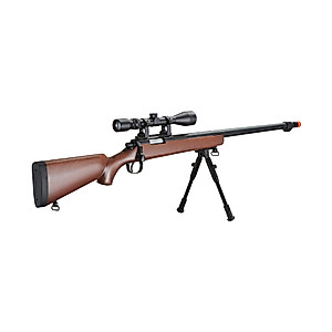 Well MB03 Airsoft Sniper Rifle W/Scope and Bipod - Wood
