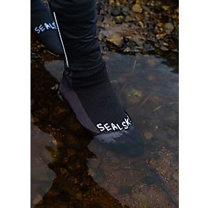 SEALSKINZ Unisex Waterproof Cold Weather Mid Length Sock, Black/Grey, X-Large