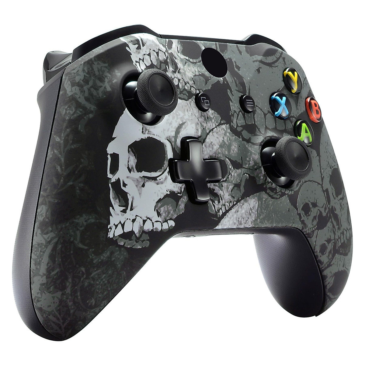 eXtremeRate Lonely Skull Patterned SoftTouch Front Housing Shell for Xbox One S & Xbox One X Controller, Custom Faceplate Cover for Xbox One Wireless Controller Model 1708 - Controller NOT Included