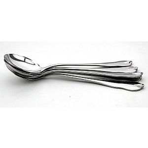 Large Soup Spoons, Large Stainless Steel Restaurant & Hotel Quality Round Soup Spoons, Set of 10