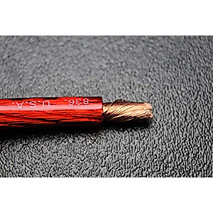 4 Gauge Wire 5 FT RED 5FT Black Shinny Stranded Power Ground Cable AMP AWG