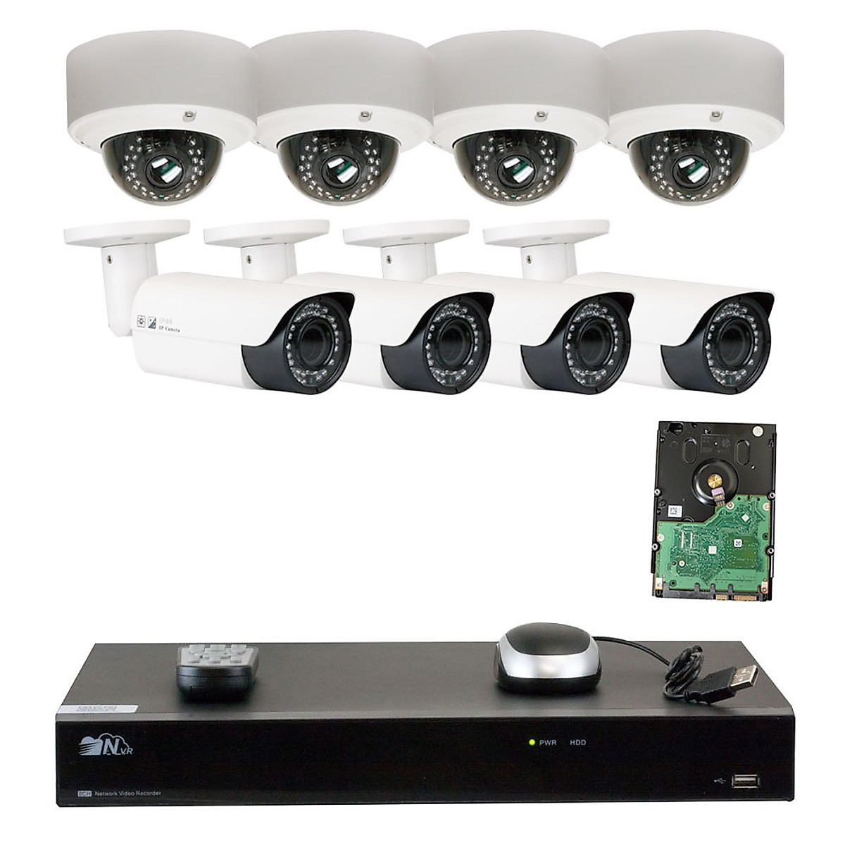 GW Security AutoFocus IP Camera System, 8 Channel H.265 4K NVR, 8 x 5MP HD 1920P Dome POE Security Camera 4X Optical Motorized Zoom Outdoor Indoor, AI Human Detection