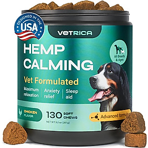 Сalming Сhews for Dogs Anxiety Relief - Anxiety Relief for Dogs - Hemp Calming Chews for Dogs - Dog Calming Treats for Storms, Separation, Fireworks, Vet Visits, Travel, Grooming - Dog Anxiety Chews