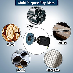 TSOAPX 20 PCS Flap Discs Set, 2" Zirconia Roll Lock Die Grinder Sanding Disc Sandpaper Wheels Grit 36/60/80/120, Flap Wheel for Wood & Metal Sanding