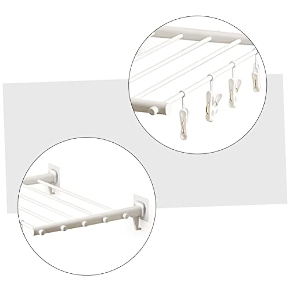 Cabilock Drying Rack Wall Mounted Drying Rack Heavy Duty Coat Hangers Collapsible Hangers Towels Drying Rack Metal Hanger Laundry Drying Rack Drying Coat Hanger Clothing Drying Rack White