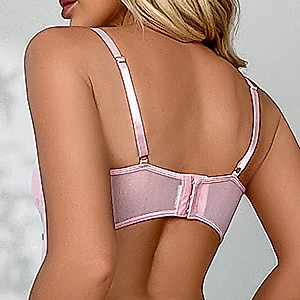 Slutty Outfits for Women, Bodysuit Lingerie Yellow Sexy Black Bras Women Sex Women's Underwear Three-Point Garter Belt Hollow Three-Piece Suit Set Women's Valentines Lingerie Set (M, Pink)