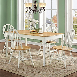 Better Homes and Gardens Autumn Lane Farmhouse Dining Table, White and Natural by Better Homes & Gardens