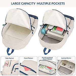 Lohol Lightweight & Casual Daypacks for Men, Women & Students, Perfect Daily Backpack for School, Work, and Travel (Beige)