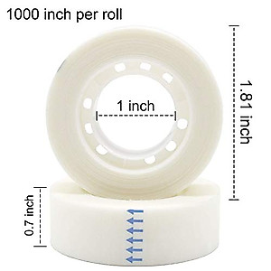 OWLKELA - 12 Rolls Invisible Tapes 0.7 in x 1000 Inches, Matte Finish Invisible Tape, Foggy Translucent Tape Great for Correction and Labeling, Compatible with Standard Tape Dispenser