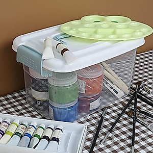 Kiddream 6-pack 5 Liter Small Boxes with Lids, Plastic Clear Storage Bin