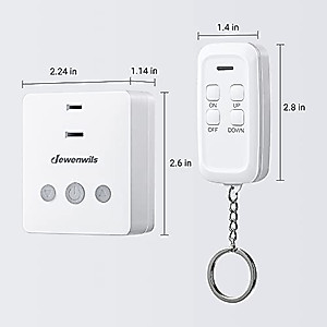 DEWENWILS Dimmer Switches for Led Lights, Remote Light Dimmer for Indoor Use, 100FT Range, Compatible with Dimmable LED/Tungsten Bulbs, FCC Certified