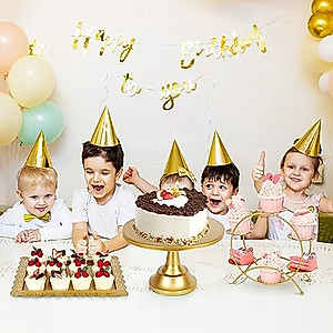 7Pc Cake Stand Set Gold Metal Dessert Table Display Round Tiered Gold Cupcake Stand Macaron Ferris Wheel Holder Cookies Serving Trays Fruit Plates for Tea Party Wedding Birthday Baby Shower Decoration